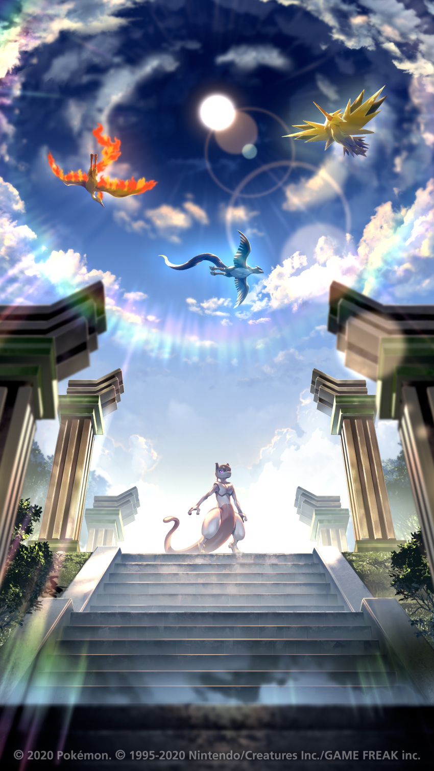 Safebooru - absurdres articuno artist request blue sky clouds cloudy ...