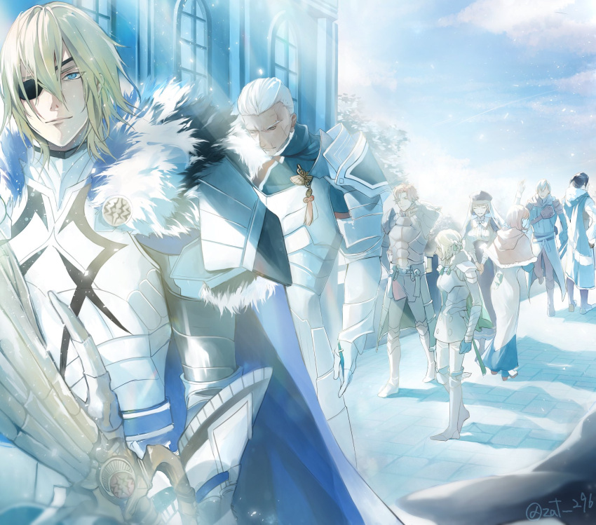 Safebooru - 3girls 5boys annette fantine dominic aqua cape areadbhar ...