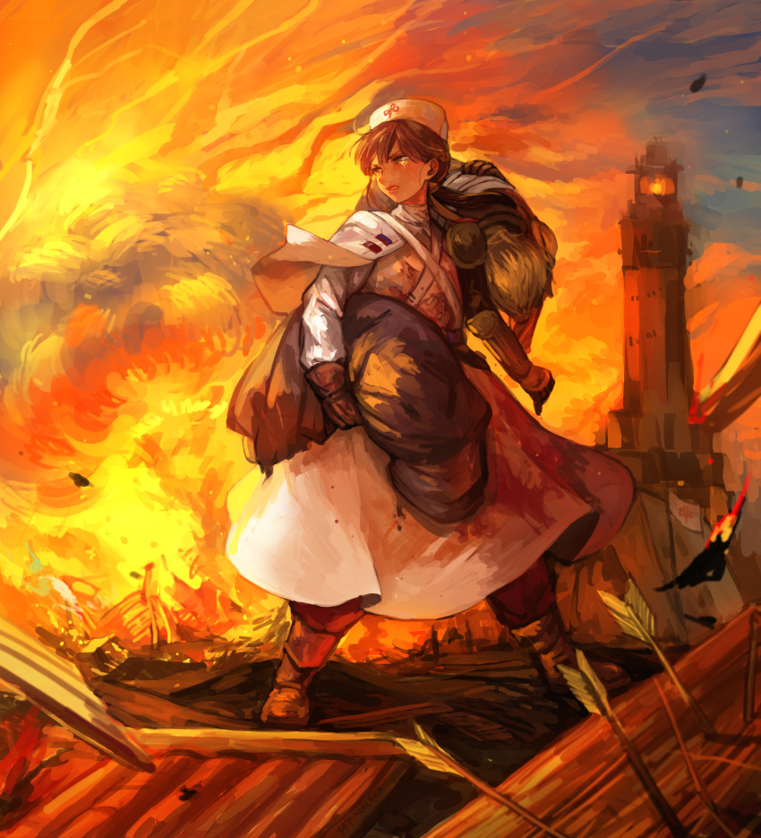 Safebooru - 1girl akaneko (redakanekocat) arrow (projectile) battle ...