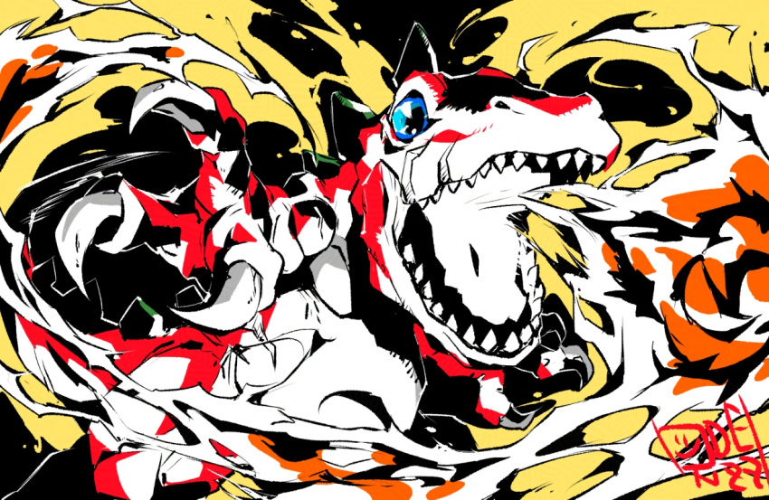 Safebooru - artist name blue eyes breath weapon breathing fire digimon ...