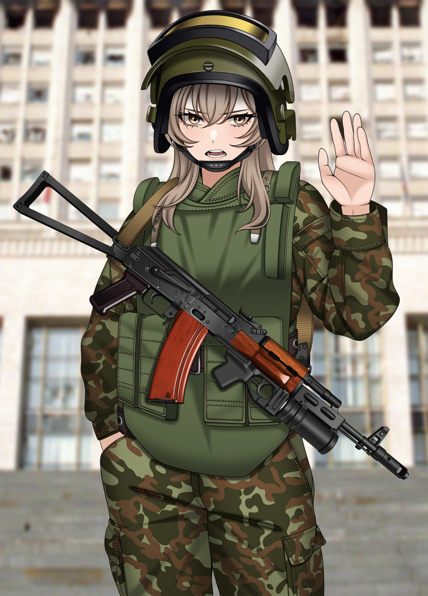 Safebooru - 1993 russian constitutional crisis absurdres ak-74 aks-74 assault rifle blurry ...