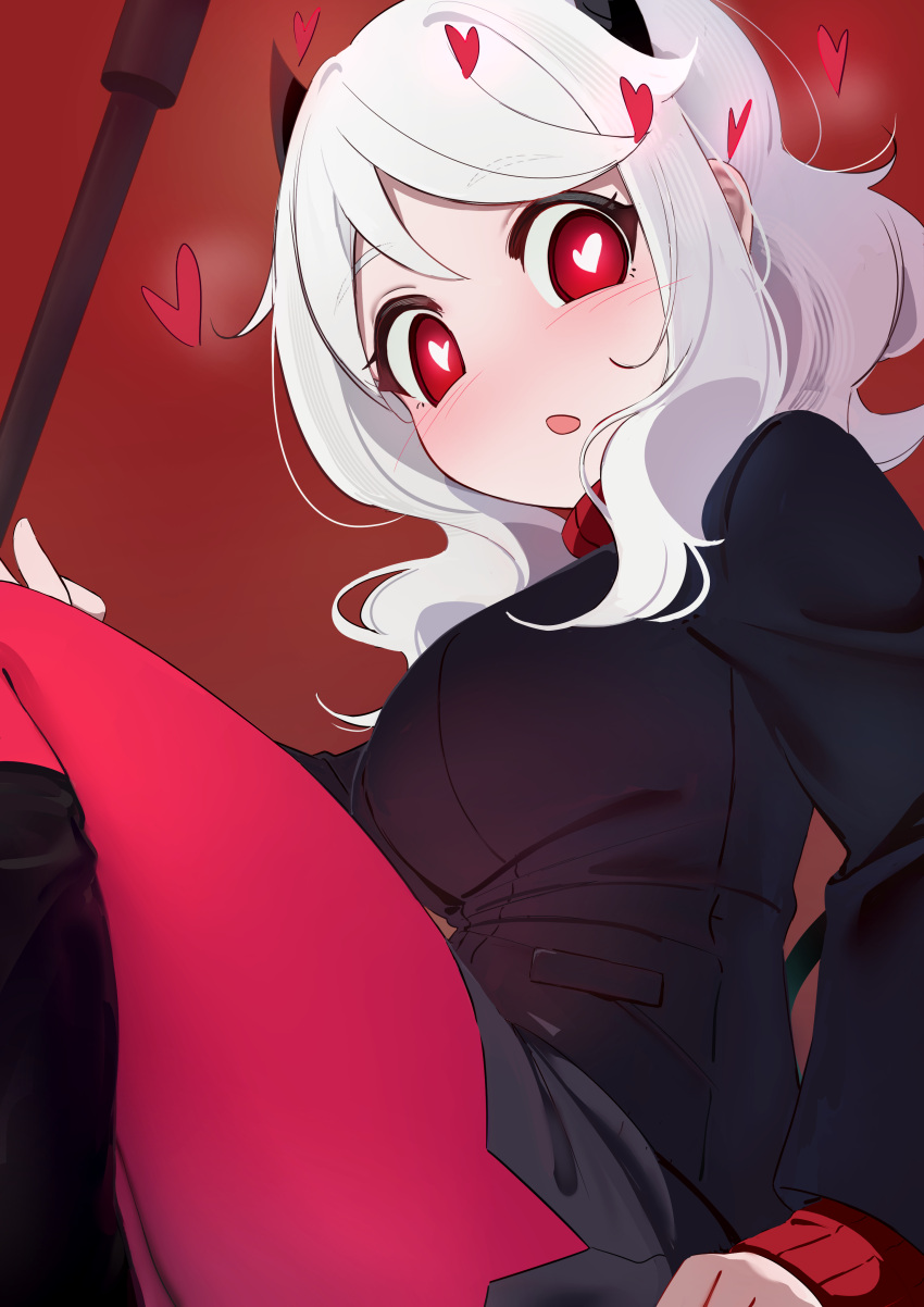 Safebooru - 1girl :o absurdres black footwear black jacket blush boots gradient background heart ...