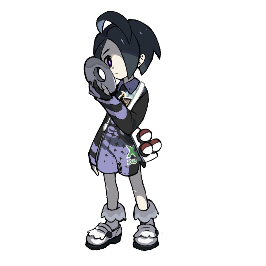 Safebooru - 1boy ahoge allister (pokemon) black hair bright pupils ...