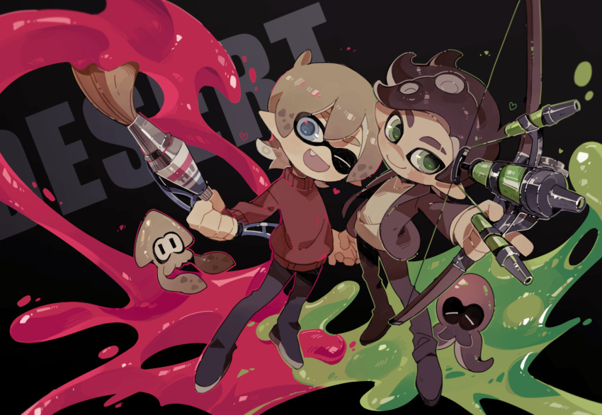 Safebooru - 2boys alternate species blue eyes brown hair crossbow ...