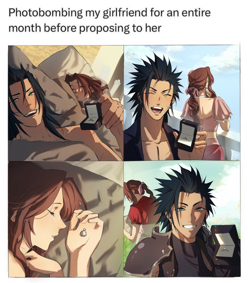 Safebooru - 1boy 1girl absurdres aerith gainsborough aerith gainsborough (floral delight) armor ...