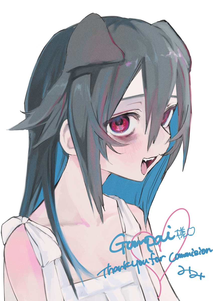 Safebooru - 1girl absurdres animal ears bags under eyes black hair blue ...