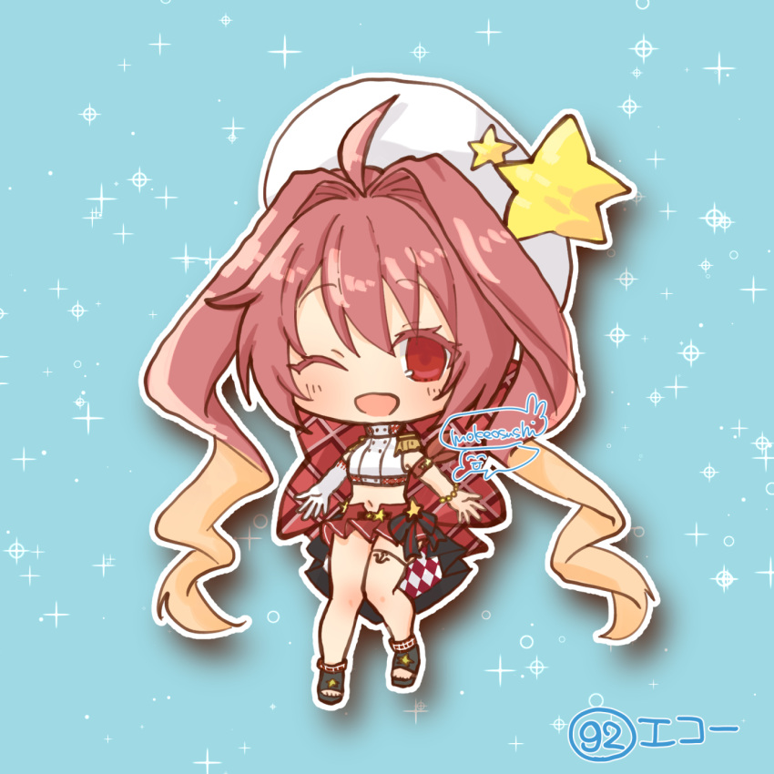 Safebooru - 1girl ;d ahoge azur lane blonde hair chibi chibi only drill hair echo (azur lane ...