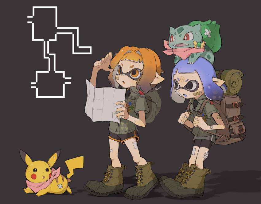 Safebooru - 2girls backpack bag bandaged fingers bandages bandaid ...