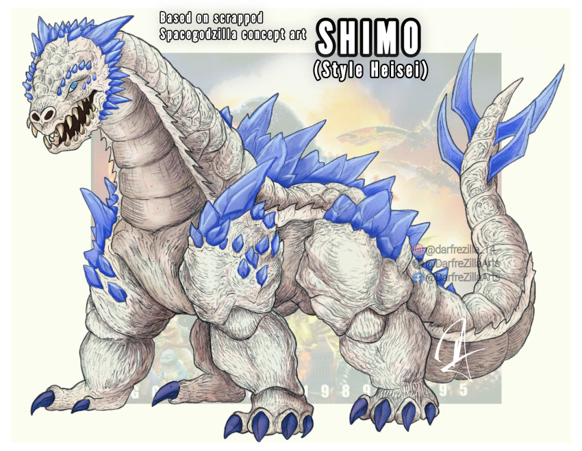 Safebooru - blue eyes blue spine claws darfrezillaarts giant giant ...