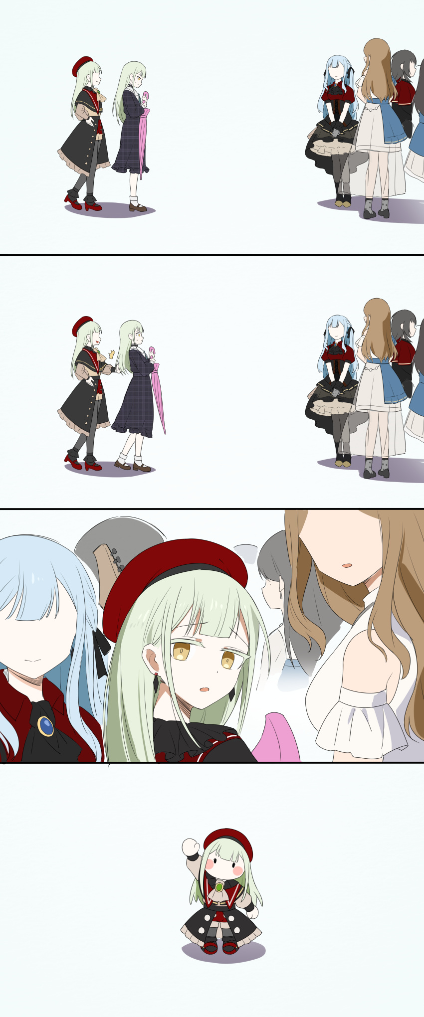 Safebooru - 6+girls absurdres ascot bang dream! bang dream! it's mygo!!!!! beret black capelet ...