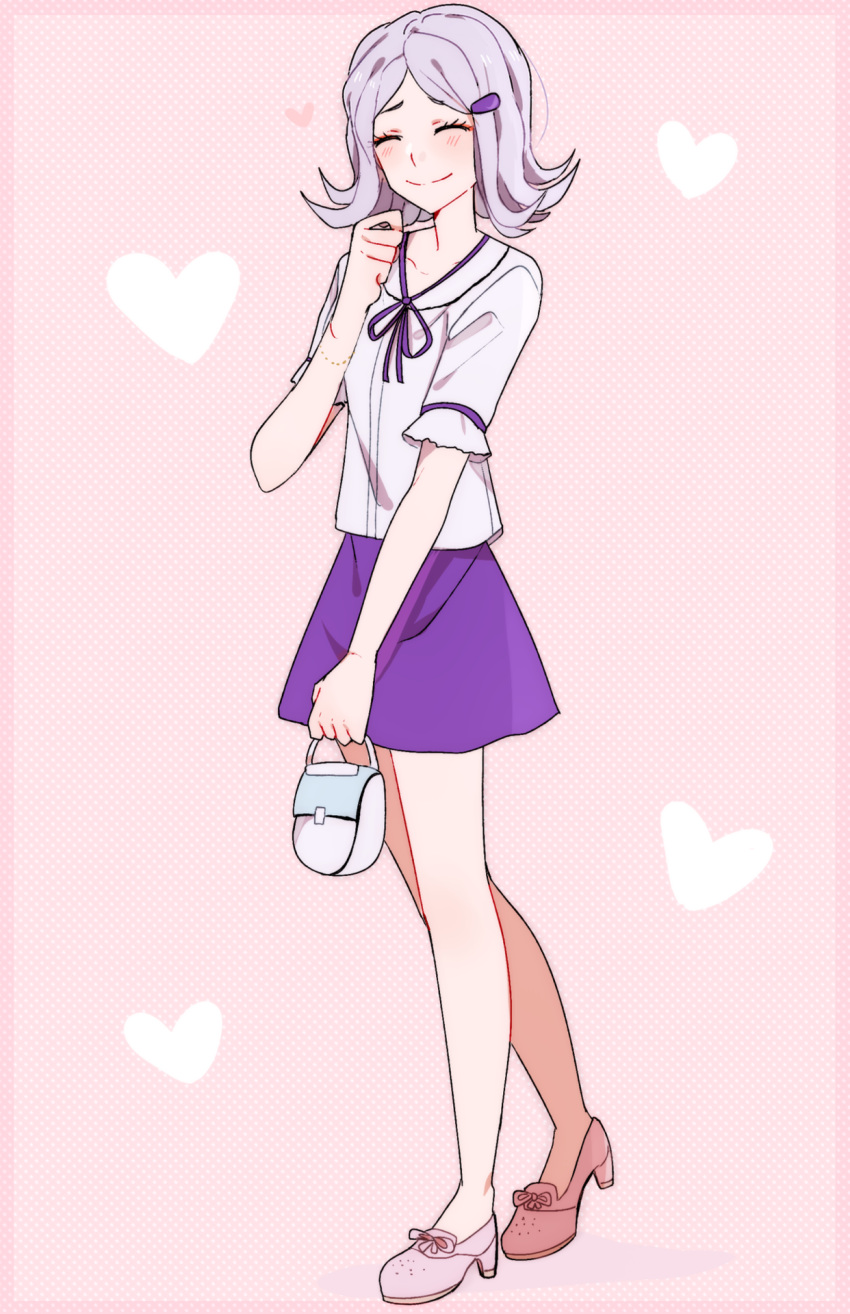 Safebooru - 1girl alternate costume bag blush closed eyes closed mouth ...