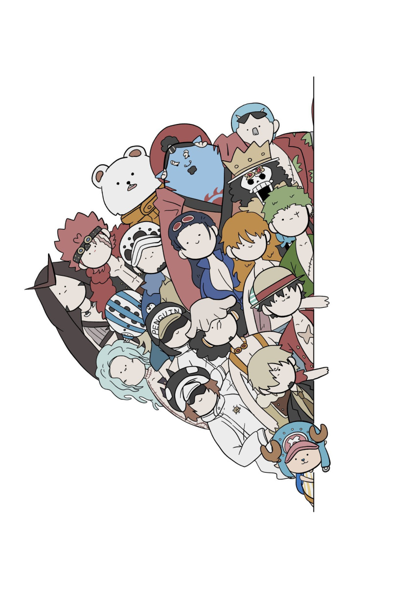 Safebooru - 2girls 6+boys bear bepo black hair blonde hair blue hair ...