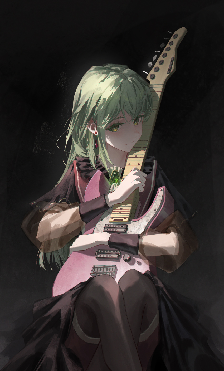 Safebooru - 1girl 7-string guitar absurdres bang dream! bang dream! it's mygo!!!!! black capelet ...