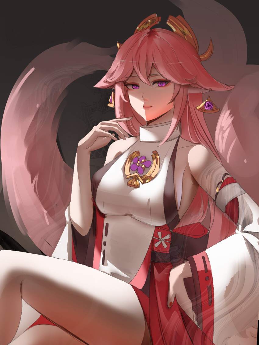 Safebooru - 1girl absurdres animal ears bare shoulders breasts detached sleeves earrings floppy ...