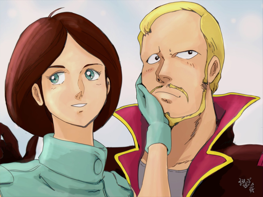 Safebooru 1980s Style 1boy 1girl Aeug Blonde Hair Blue Eyes Blush 7984