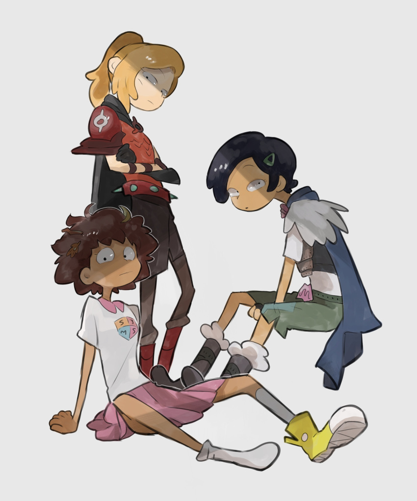 Safebooru - 3girls absurdres amphibia anne boonchuy arm support armor ...