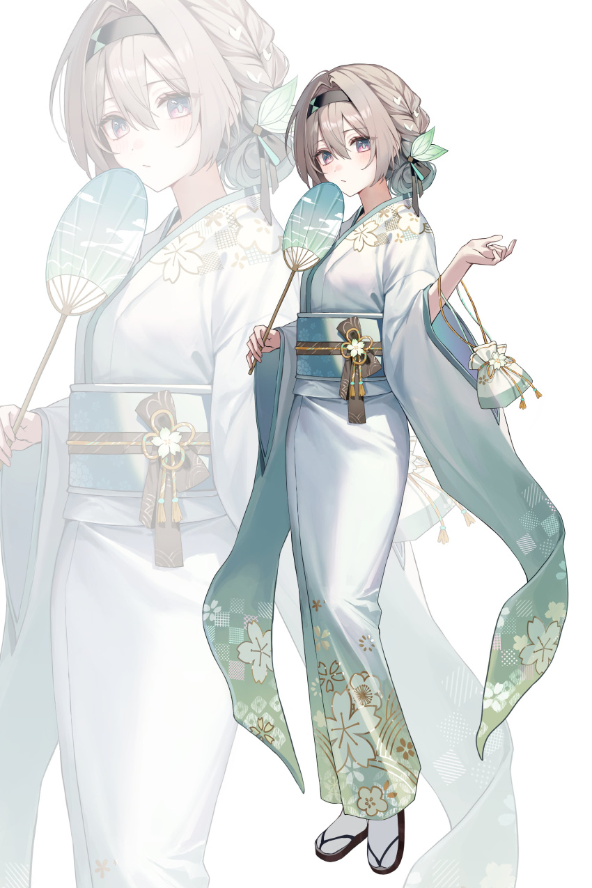 Safebooru - 1girl absurdres alternate costume as4 s2 black hairband blush braid brown hair ...