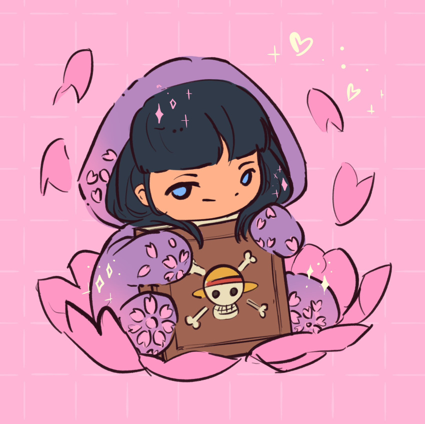 Safebooru - 1girl black hair blunt bangs book chibi commentary falling ...