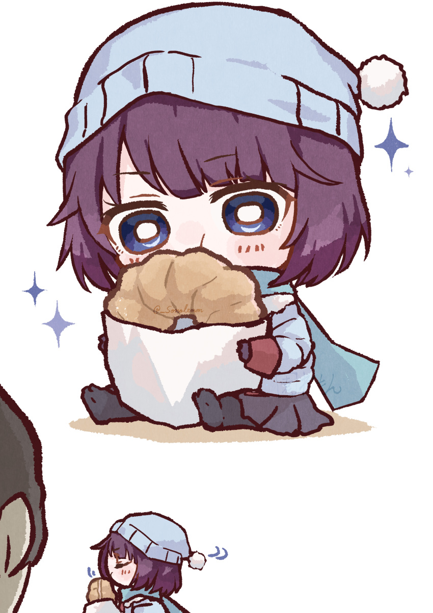 Safebooru - 1boy 1girl absurdres beanie blue eyes blue hat blue jacket ...