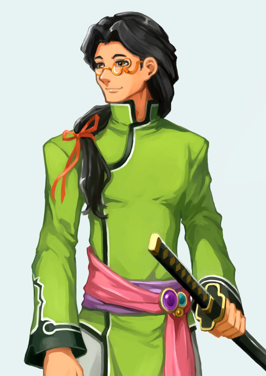 Safebooru - 1boy black hair brown eyes changpao chinese clothes citan ...