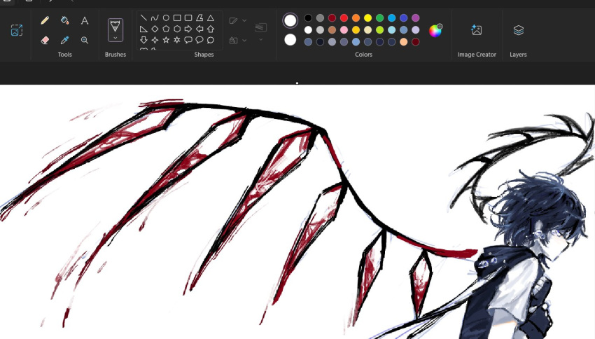 Safebooru - 1boy black gloves black hair black halo black vest closed ...