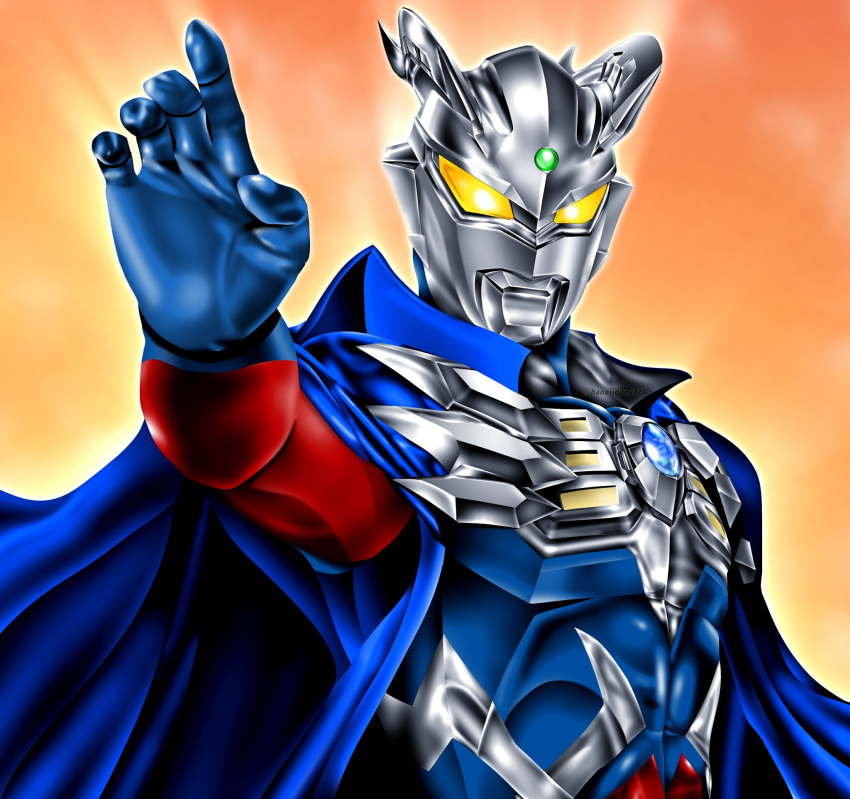 Safebooru - 1boy abs alien armor blue cape blue skin breastplate bright ...