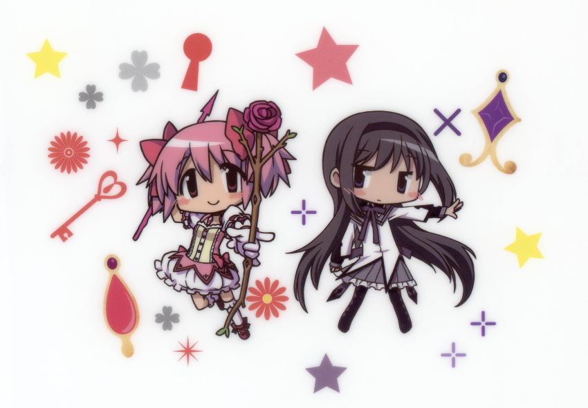 Safebooru - 2girls absurdres akemi homura akemi homura (magical girl) argyle clothes argyle ...