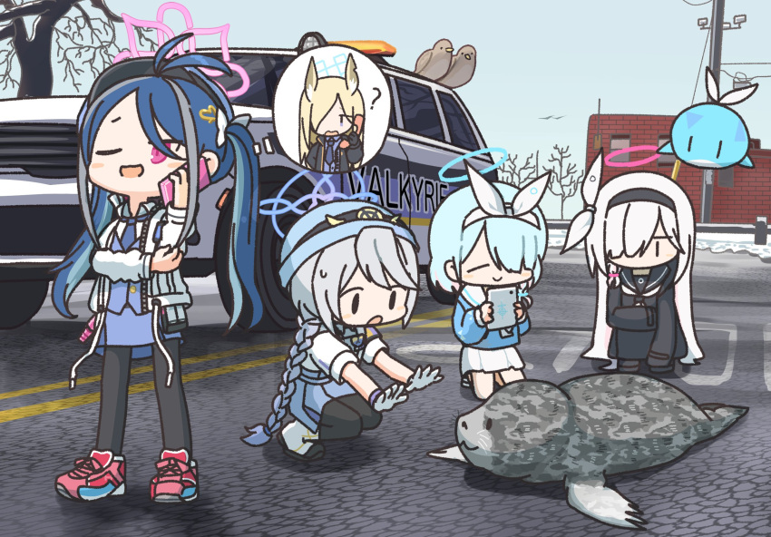 Safebooru - 4girls ? arona (blue archive) bird blue archive car ...