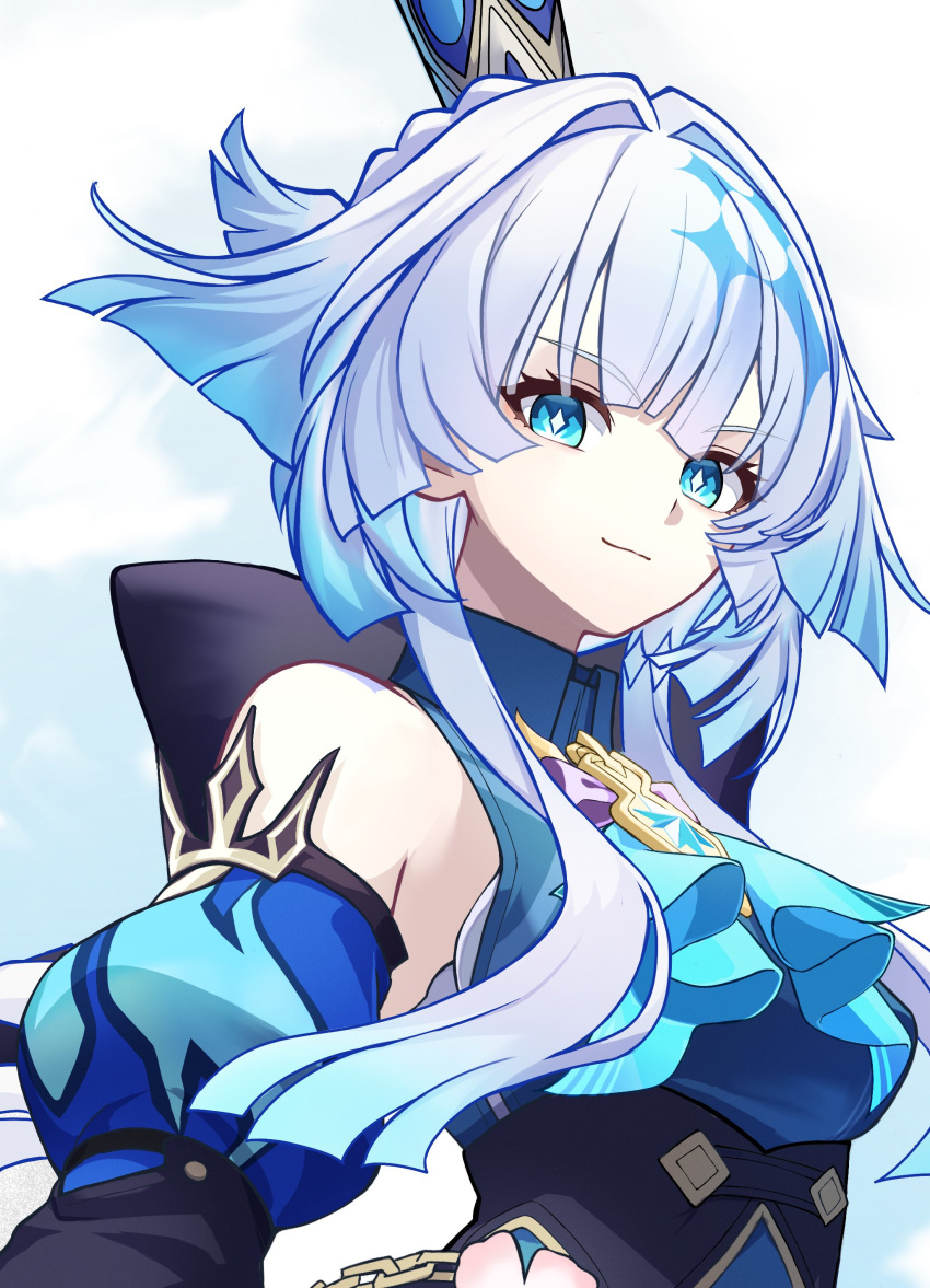 Safebooru - 1girl absurdres blue eyes blue hair breasts bright pupils cerydra (honkai: star rail ...