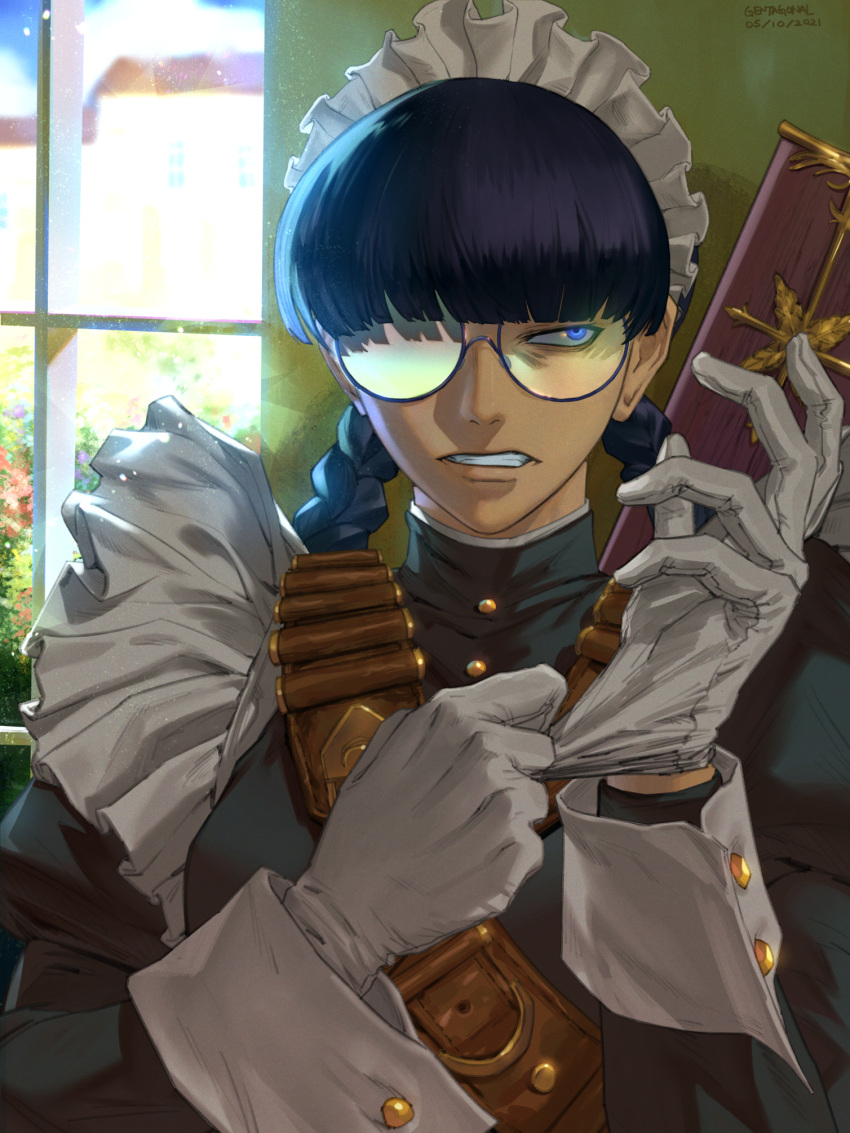 Safebooru - 1girl apron black dress black hair black lagoon blue eyes braid dress gentagonal ...