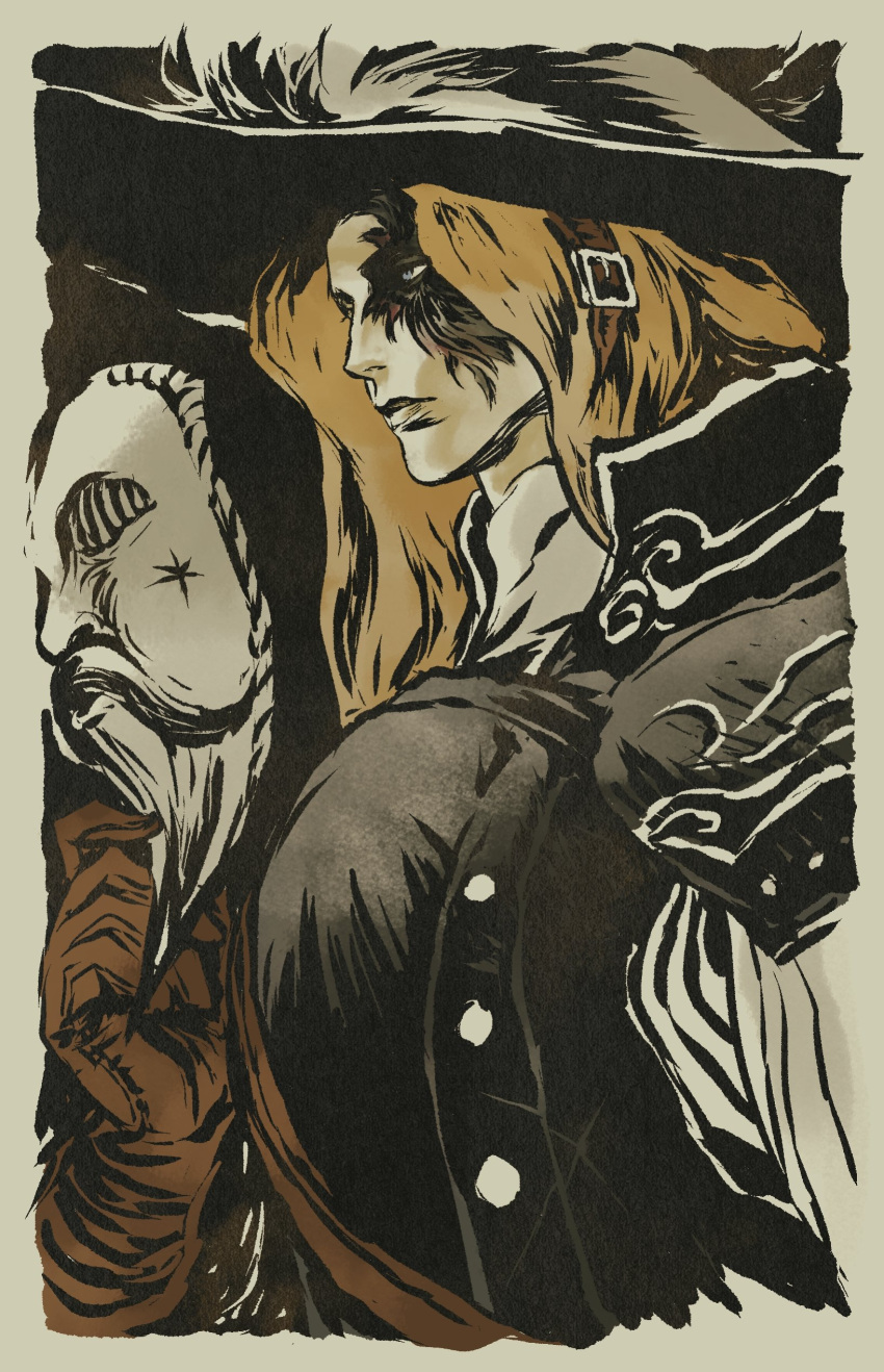 Safebooru - 1girl absurdres blonde hair brown gloves buttons closed ...