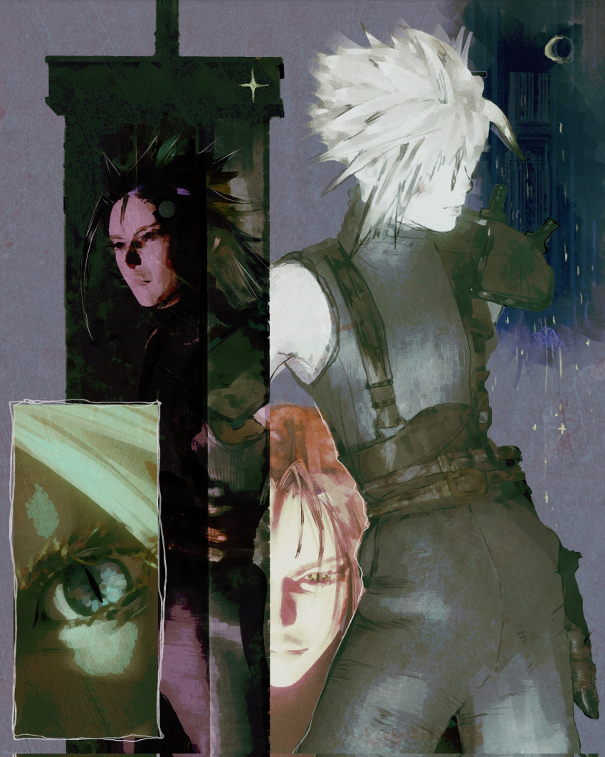 Safebooru - 3boys akiitopiia belt black hair blonde hair buster sword ...