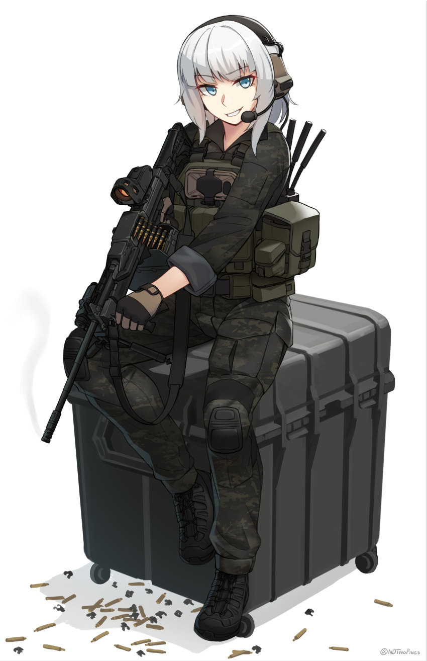 Safebooru - 1girl absurdres black boots black jacket black pants boots brown gloves bullet ...