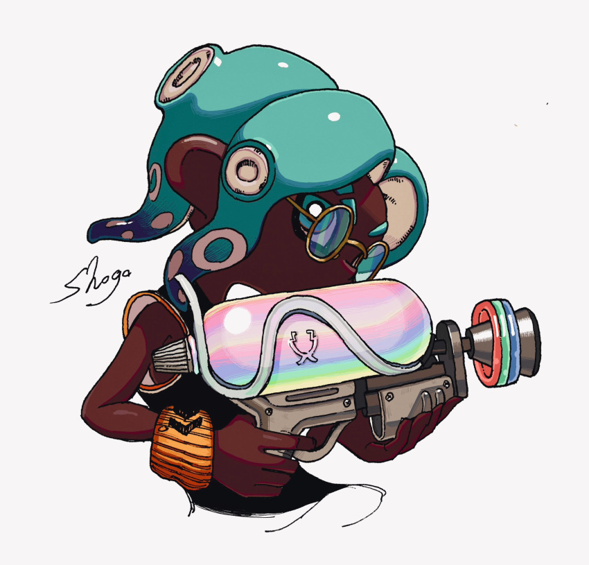 Safebooru - 1boy aqua eyes aqua hair artist name bright pupils commentary request dark-skinned ...