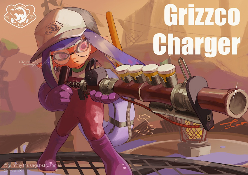 Safebooru - 1girl baseball cap black-framed eyewear bluesky username ...