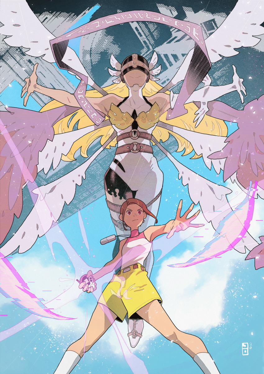 Safebooru - 2girls absurdres adapted costume angel angel wings ...