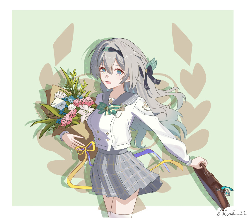 Safebooru - 1girl absurdres bag black hairband black ribbon bow bowtie ...