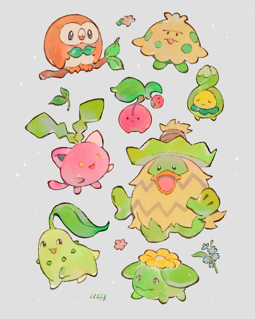 Safebooru - artist name budew cherubi chikorita colored skin green skin ...