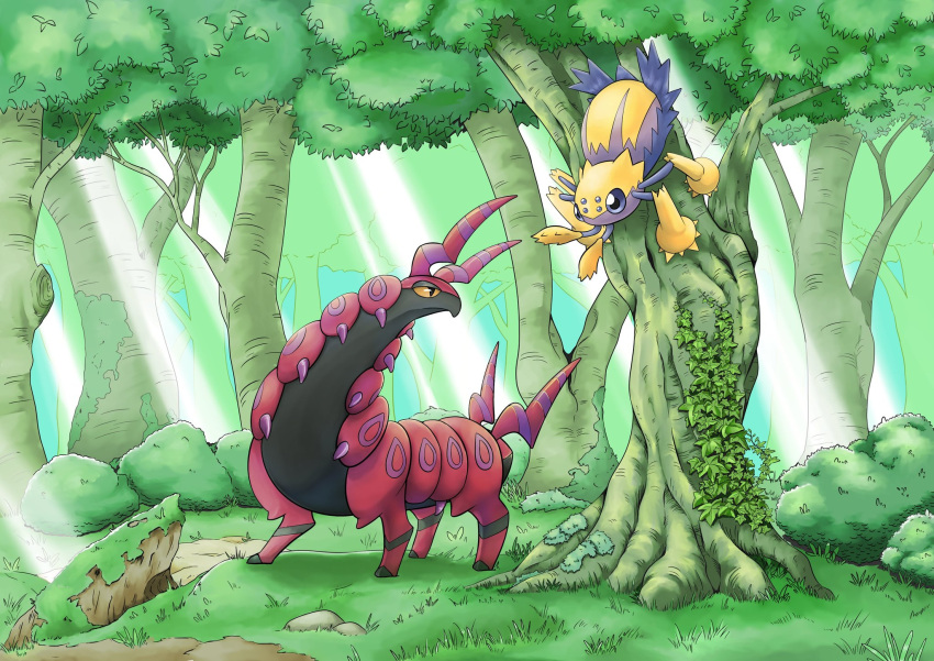 Safebooru - day forest galvantula grass highres nature no humans ...