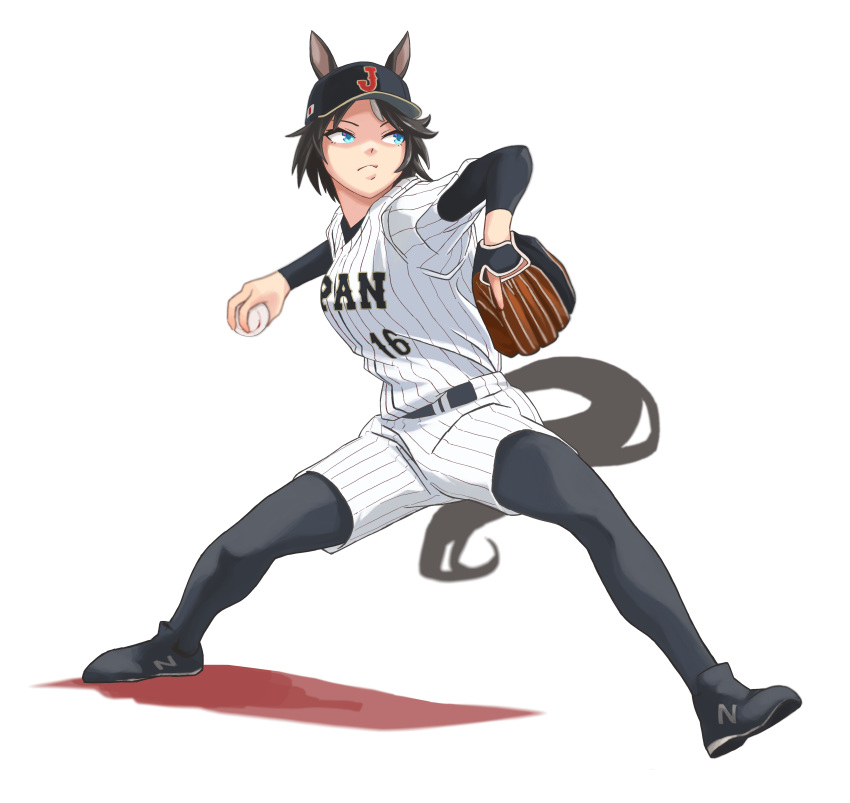 Safebooru - 1girl absurdres animal ears aqua eyes ball baseball baseball (object) baseball cap ...