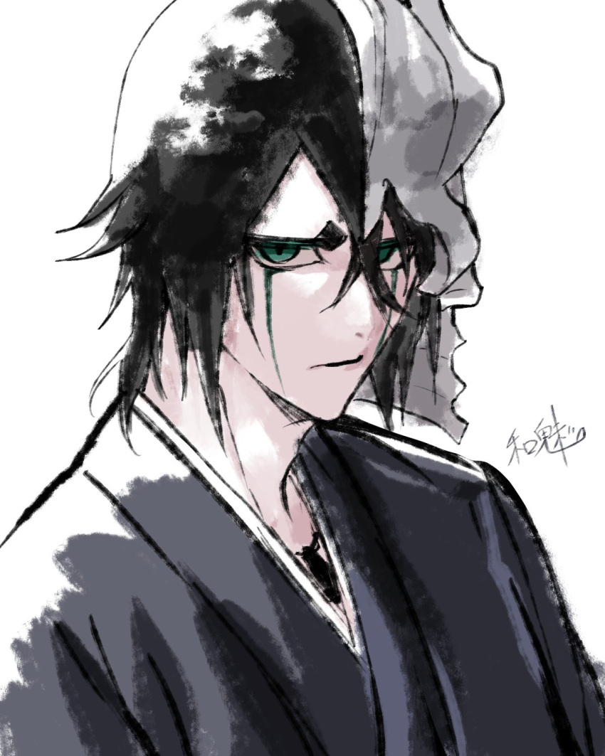 Safebooru - 1boy arrancar black hair bleach closed mouth commentary ...