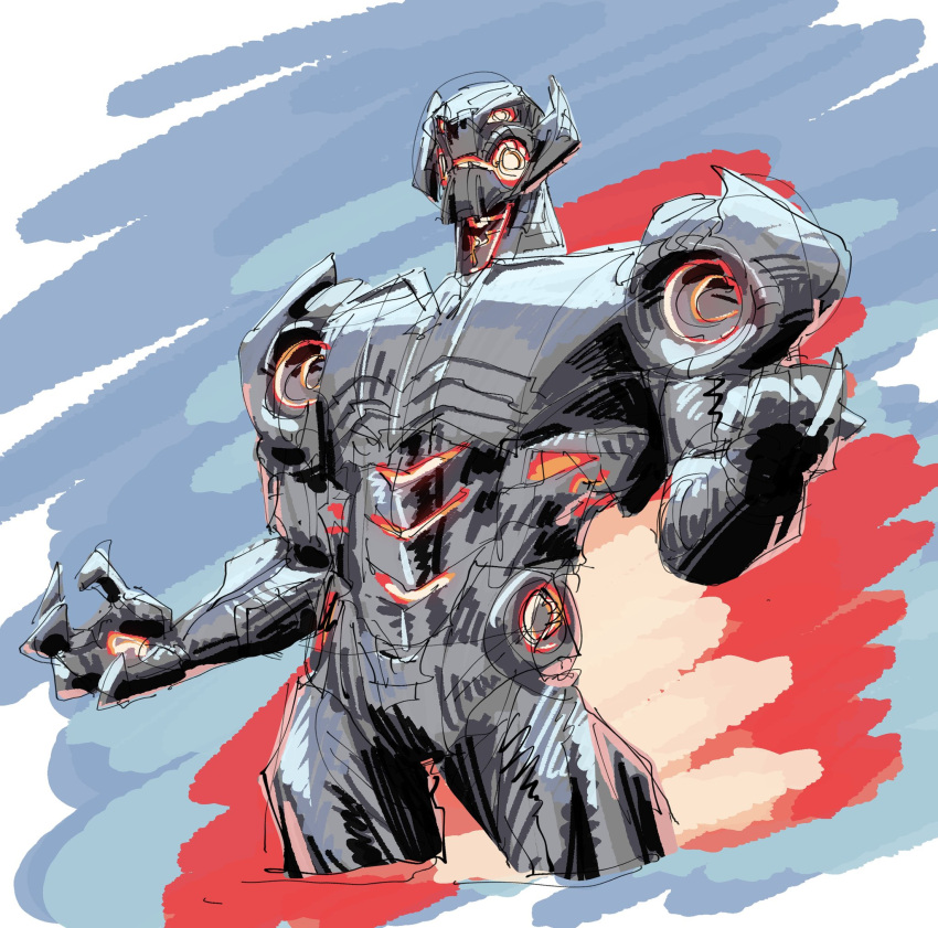 Safebooru - 1boy android armor avengers (series) glowing glowing eyes ...