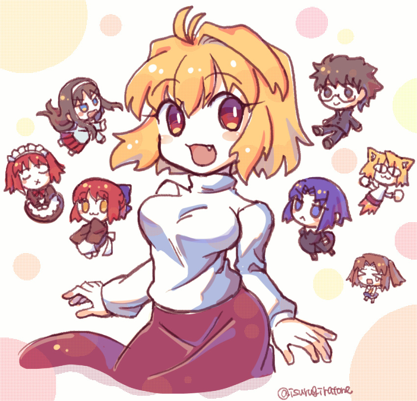 Safebooru - 1boy 6+girls :3 :d angry animal ears arcueid brunestud ...