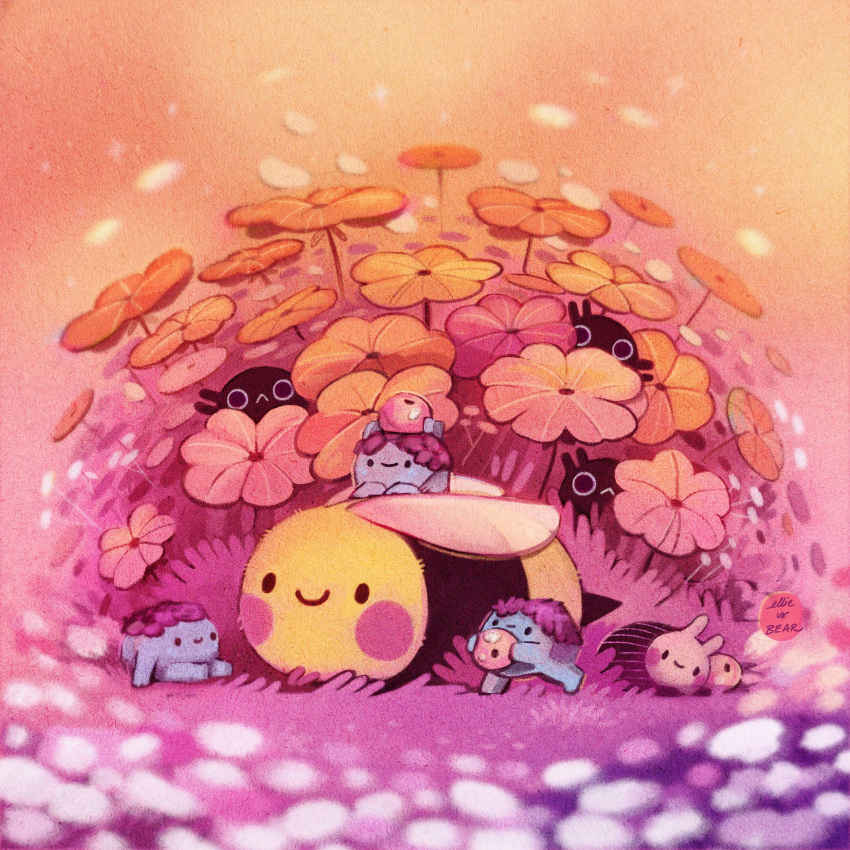 Safebooru - artist name bee blurry blush bug colorful commentary ...