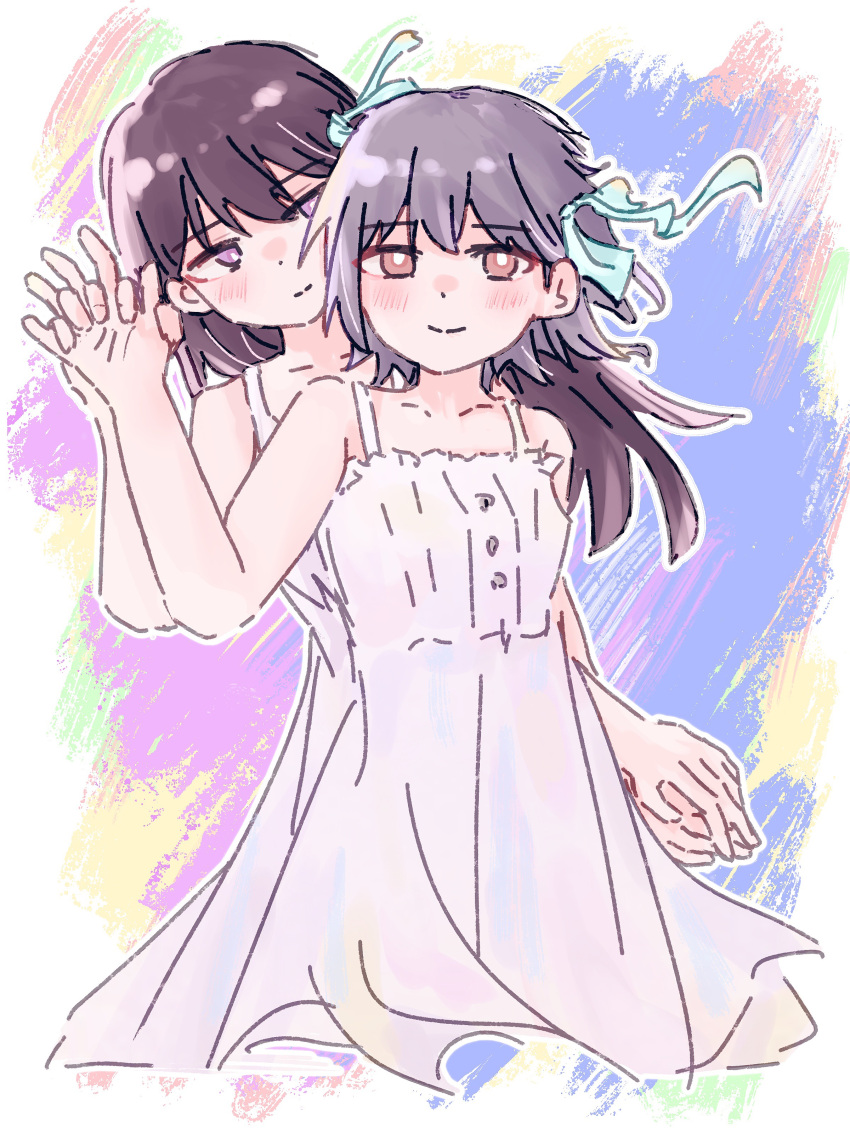 Safebooru - 2girls absurdres bang dream! bang dream! it's mygo!!!!! blue ribbon brown eyes brown ...