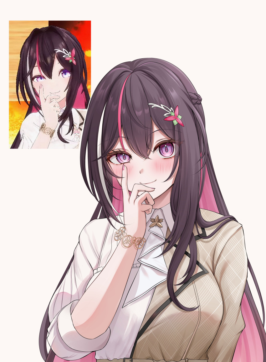 Safebooru - 1girl 7nopi absurdres ascot asymmetrical sidelocks azki (4th costume) (hololive ...