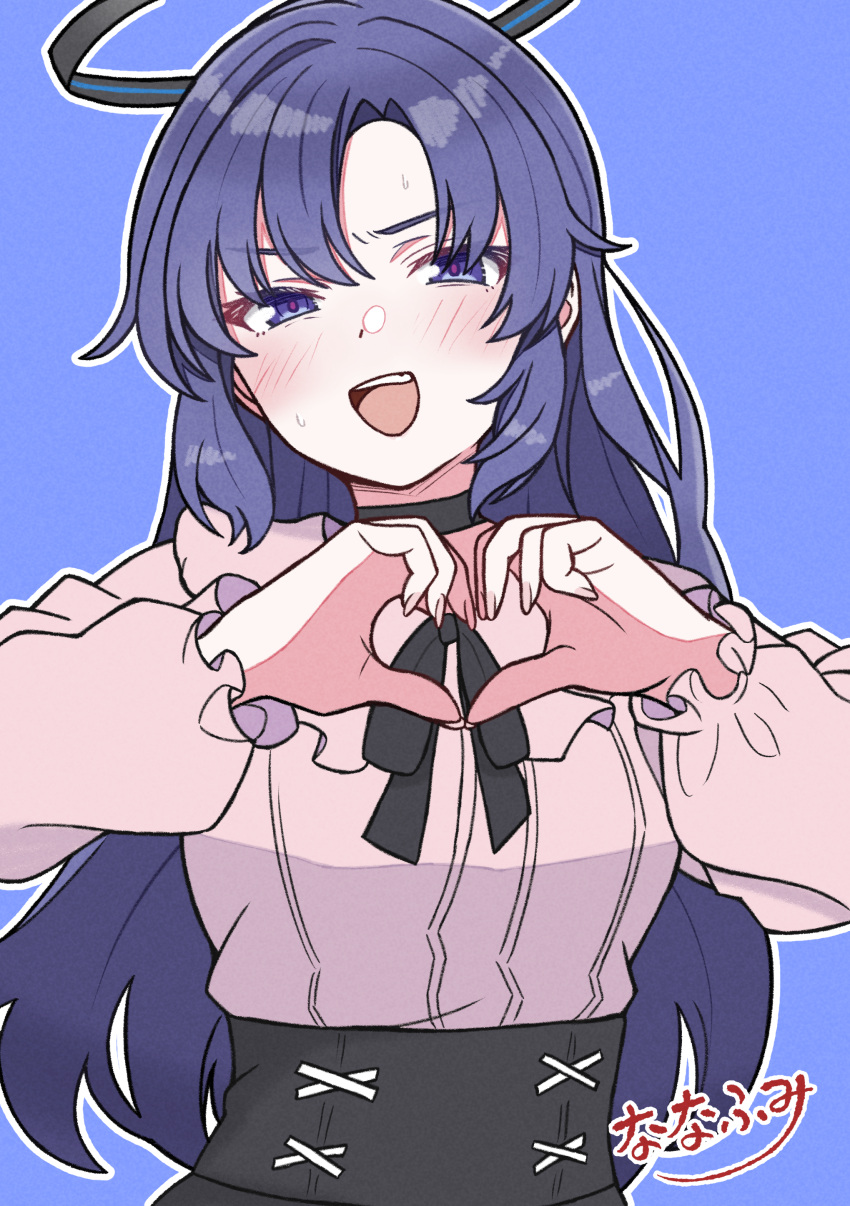 Safebooru - 1girl absurdres black choker black ribbon blue archive breasts choker fuminomino ...