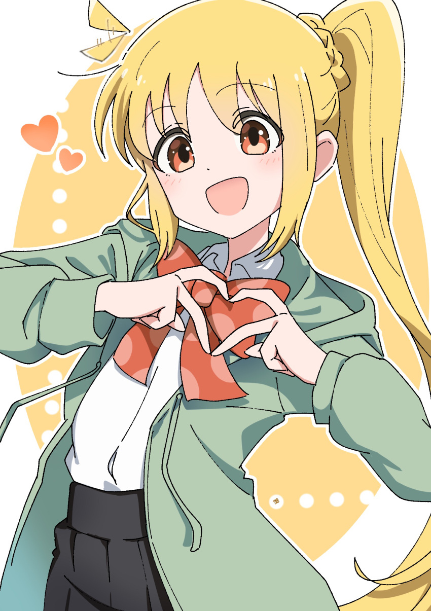 Safebooru - 1girl afterimage ahoge black skirt blonde hair bocchi the rock! drawstring dress ...