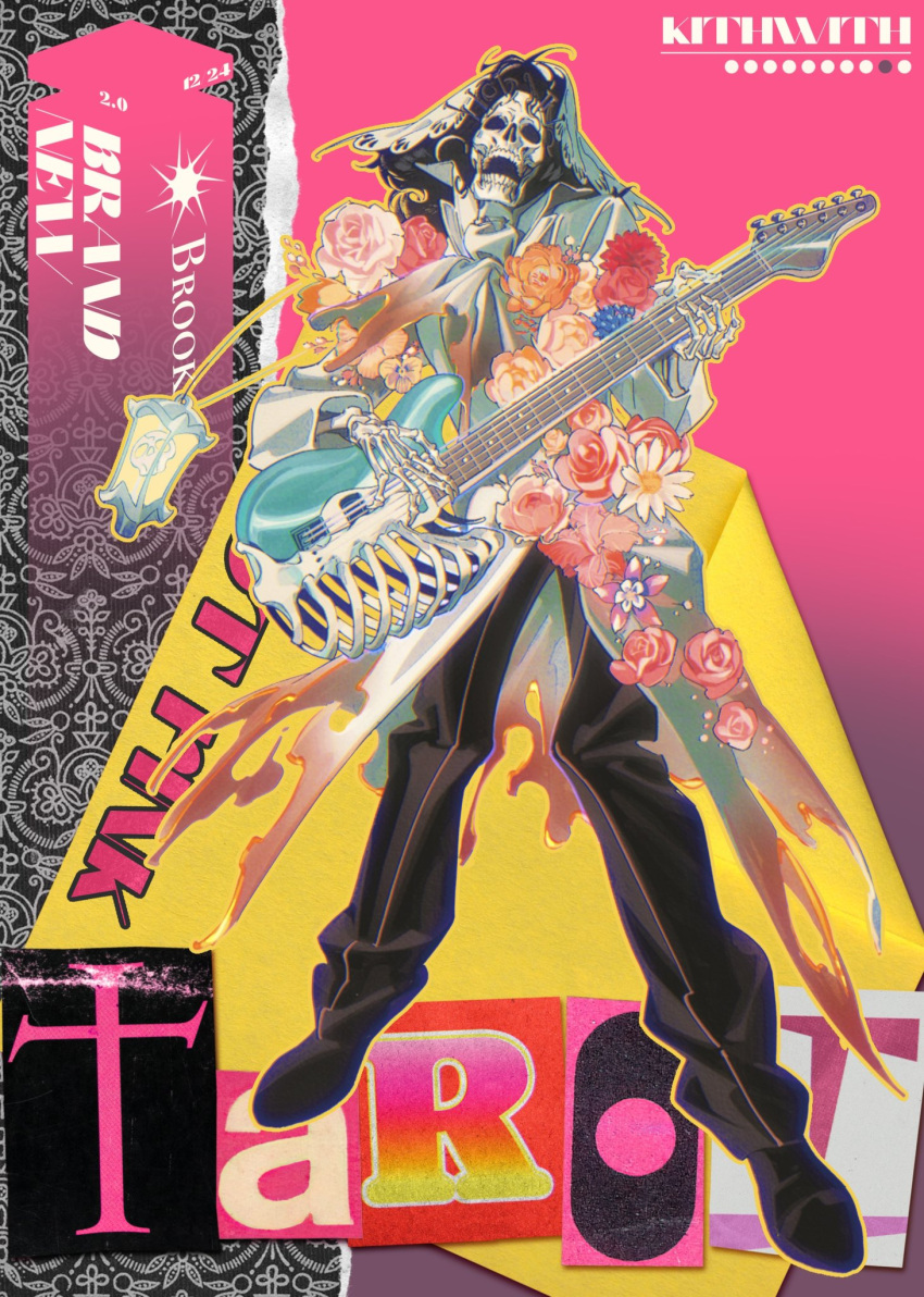 Safebooru - 1boy afro ascot black hair black pants black shoes brook ...