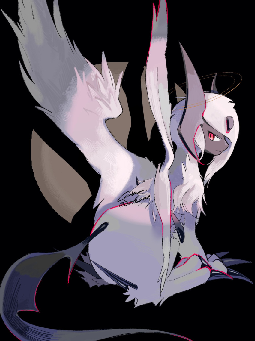 Safebooru - absol animal focus black background claws closed mouth commentary request highres ...